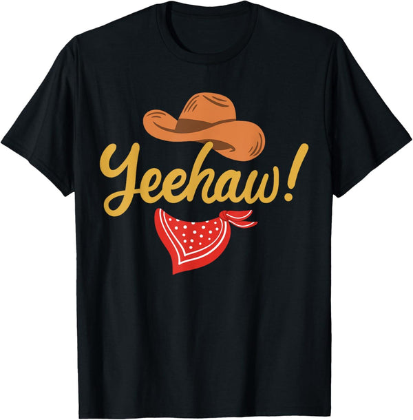 DustWorn Yeehaw Cowboy Western Country Rodeo Cotton T-Shirt – Classic ...