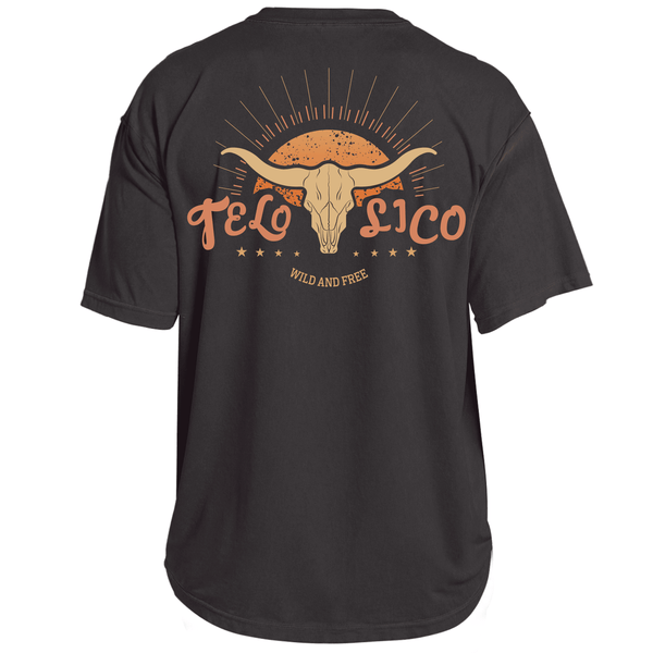 Men's 100% Cotton TELO SICO LONGHORN Short Sleeve T-Shirt – DustWorn